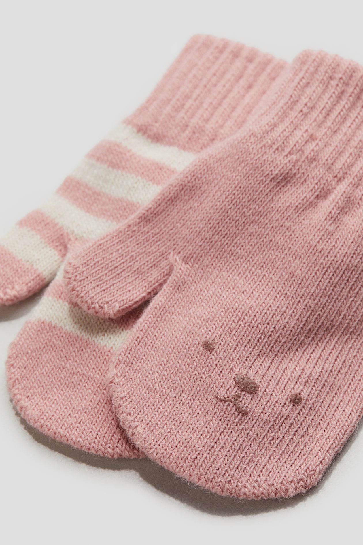2-pack Mittens - Light pink/striped - Kids | H&M US