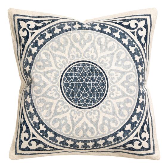 Patterned cushion cover - Natural white/Blue patterned - Home All | H&M GB