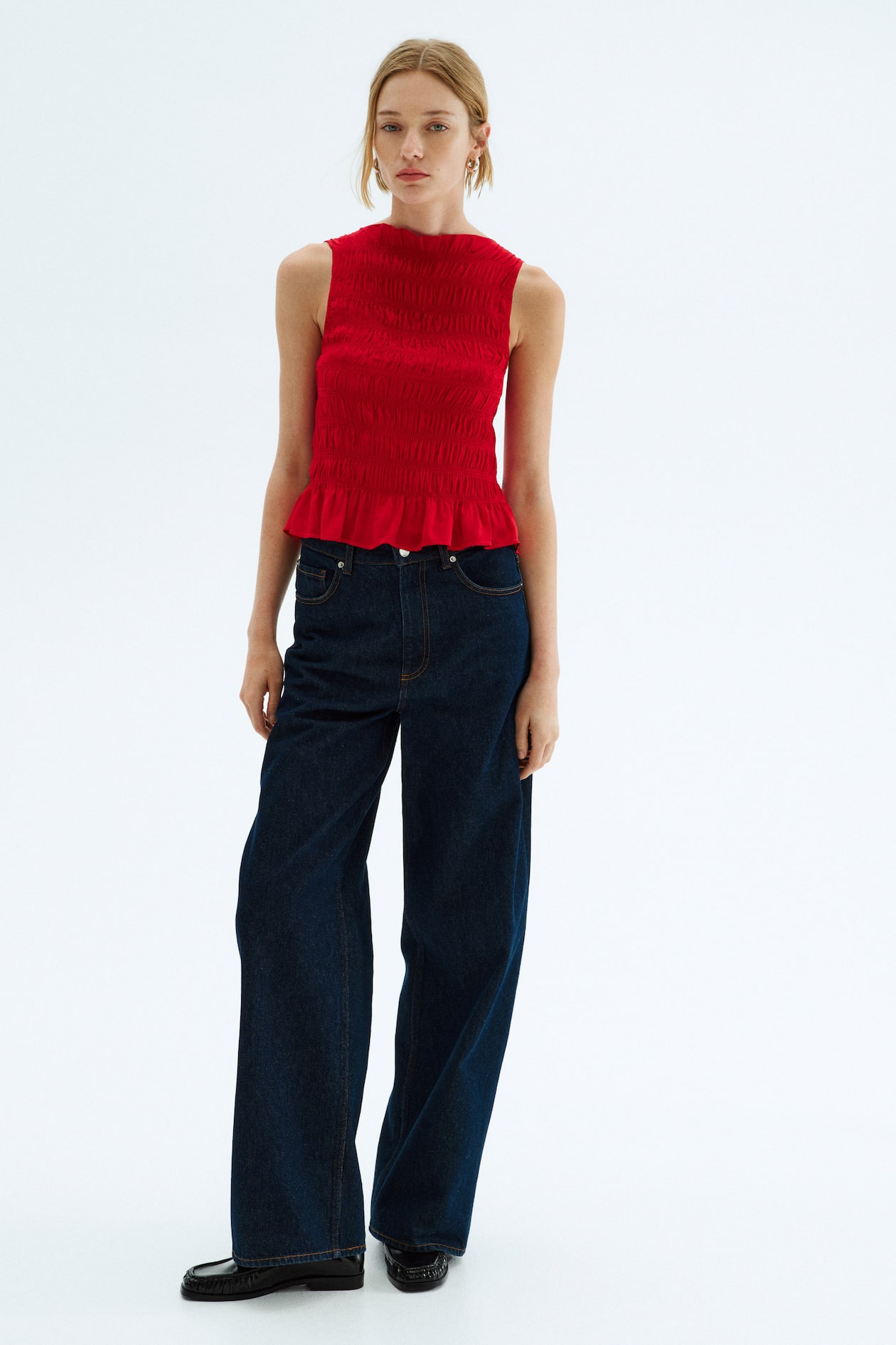 Women's Bright red Smocked top | H&M GB