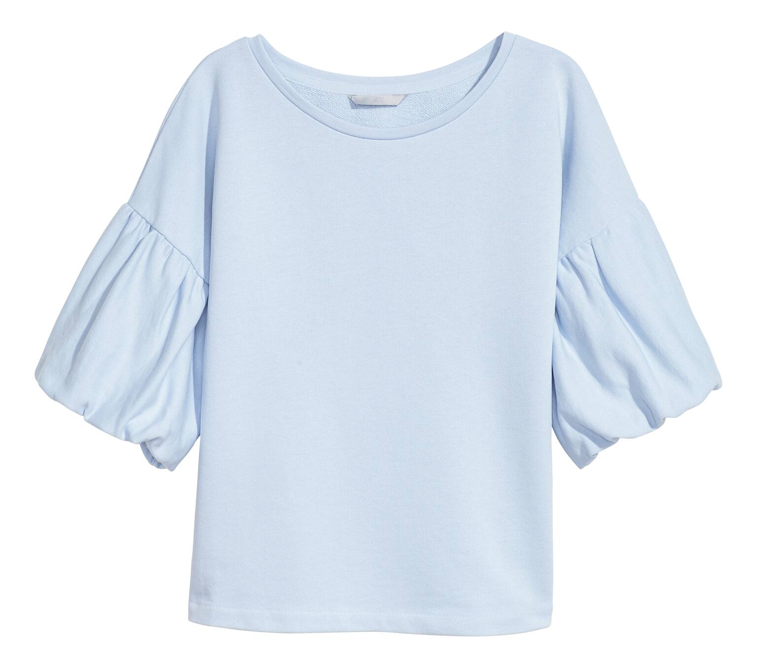 Balloon-sleeve top - Light blue - Ladies | H&M CA