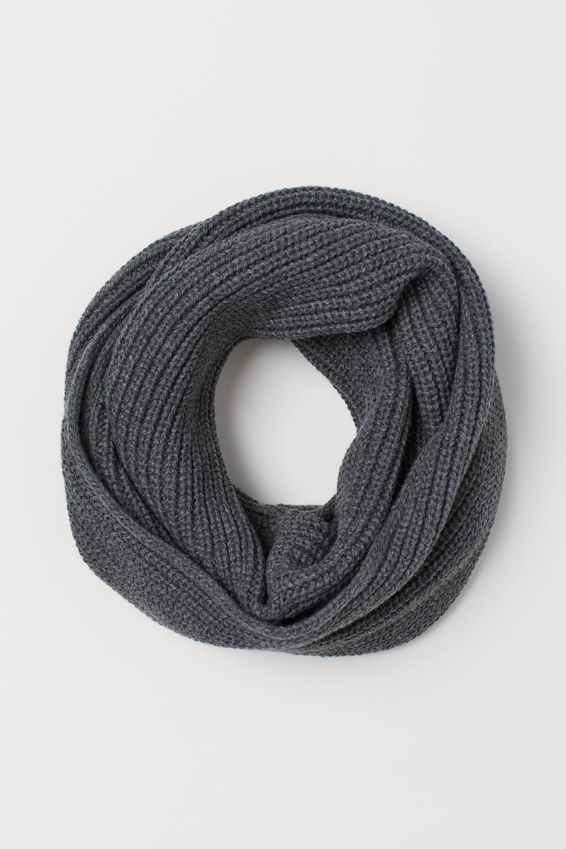 Ribbed tube scarf - Grey marl - Men | H&M HK