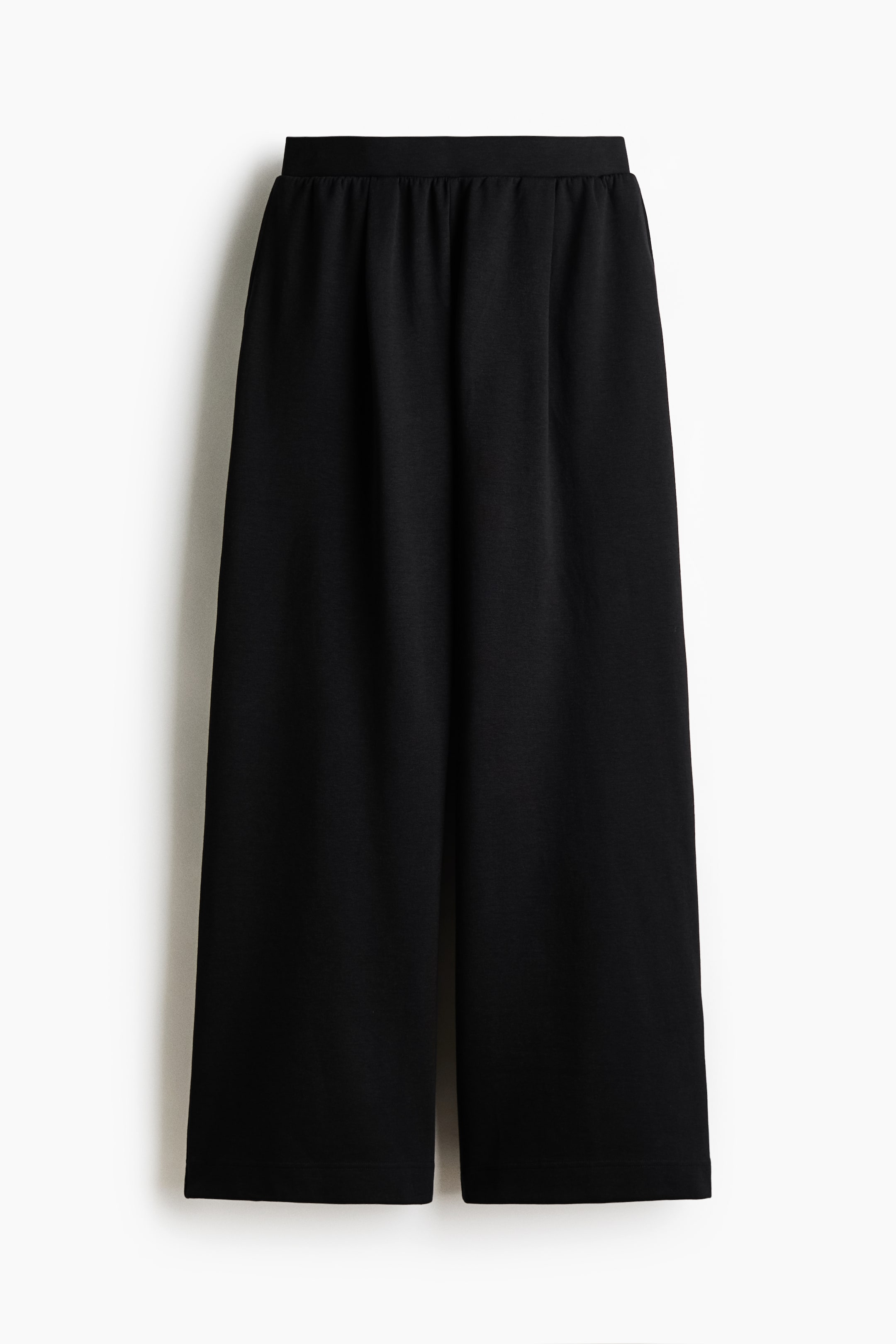 Women's Black Wide interlock joggers | H&M HK