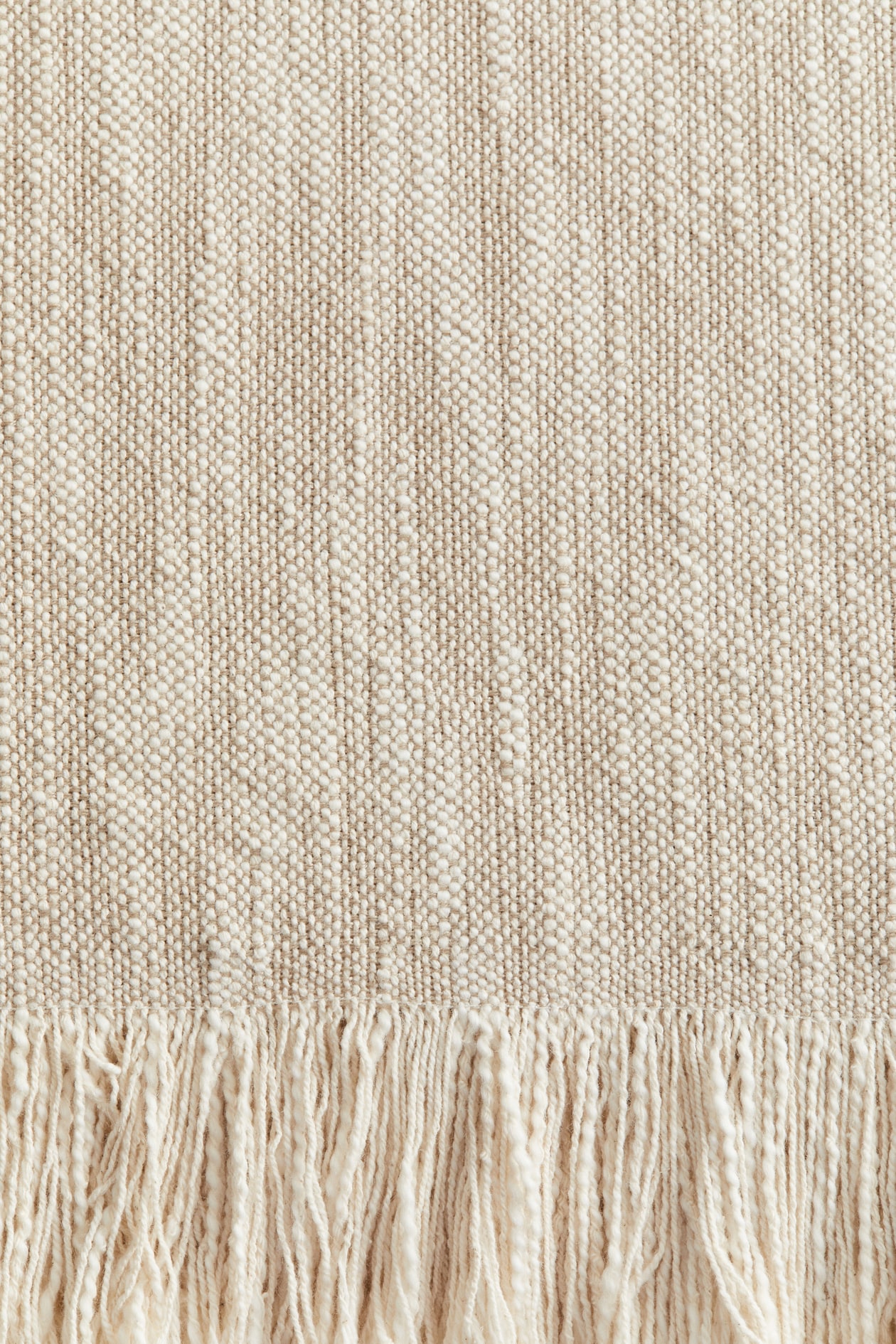 Beige Fringed Slub-Weave Throw at H&M Home | H&M CA