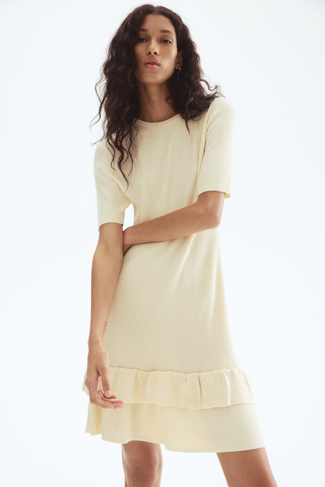 Rib-Knit Dress - Light beige - Ladies | H&M US