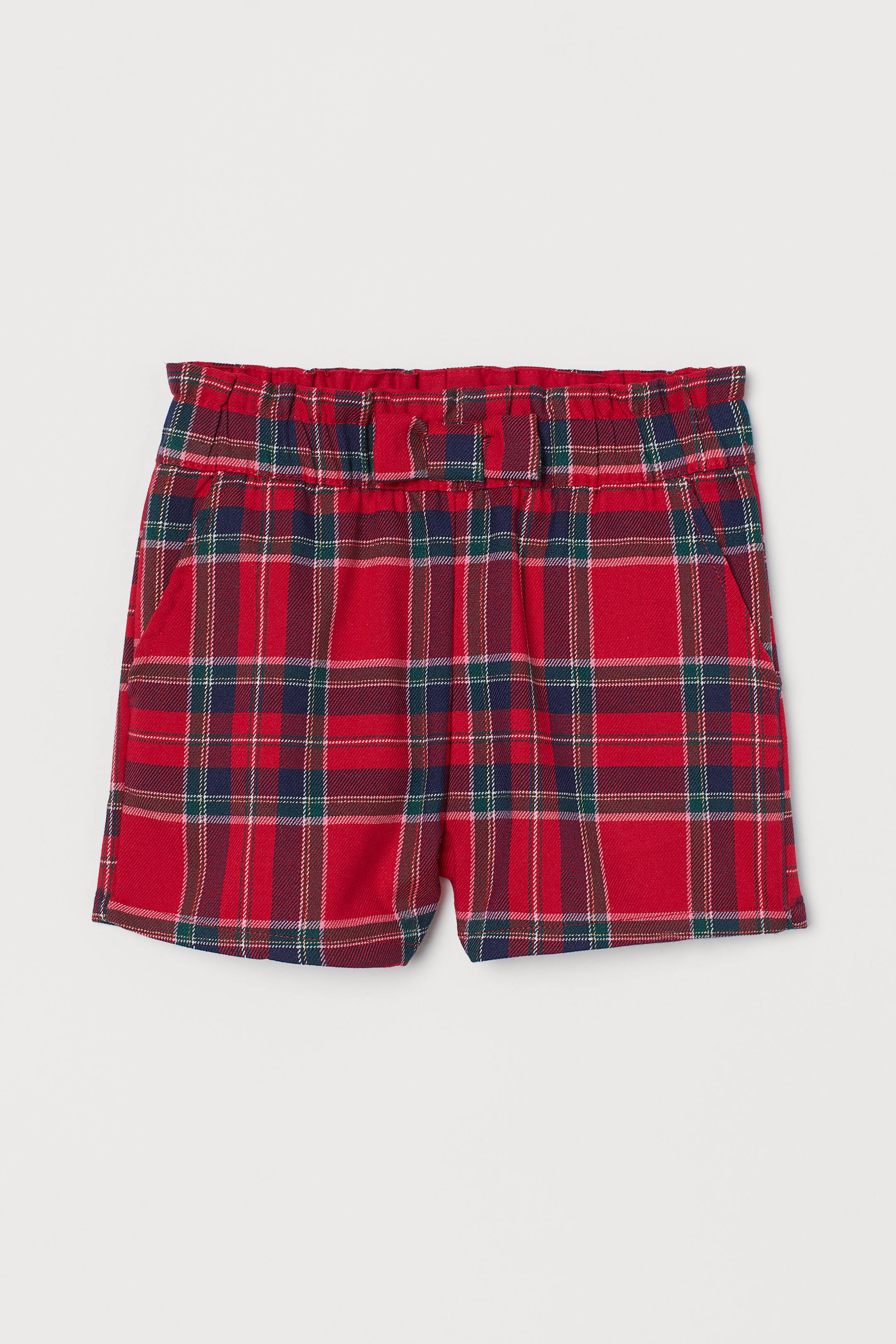 Σορτς με φιόγκο - Κόκκινο/πράσινο/καρό - Kids | H&M GR