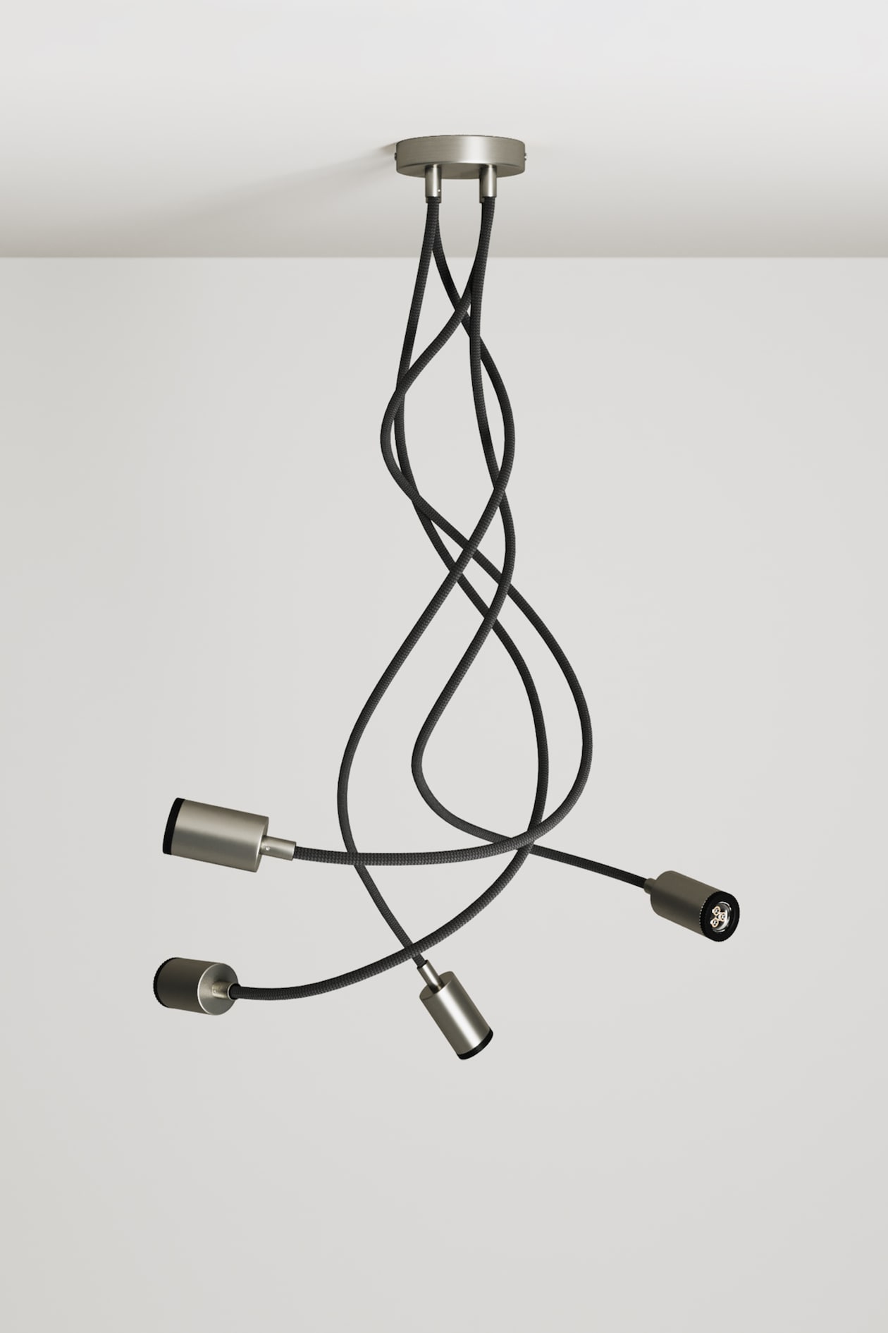 Plafondlamp Met 4 Spotjes - Geborsteld Titanium - Creative-Cables ...