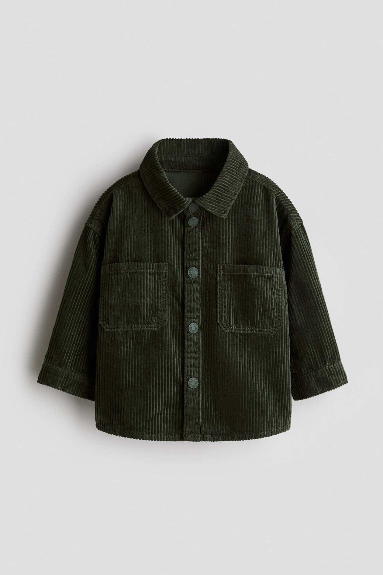 Chemise en velours de coton côtelé - Vert foncé - ENFANT | H&M FR