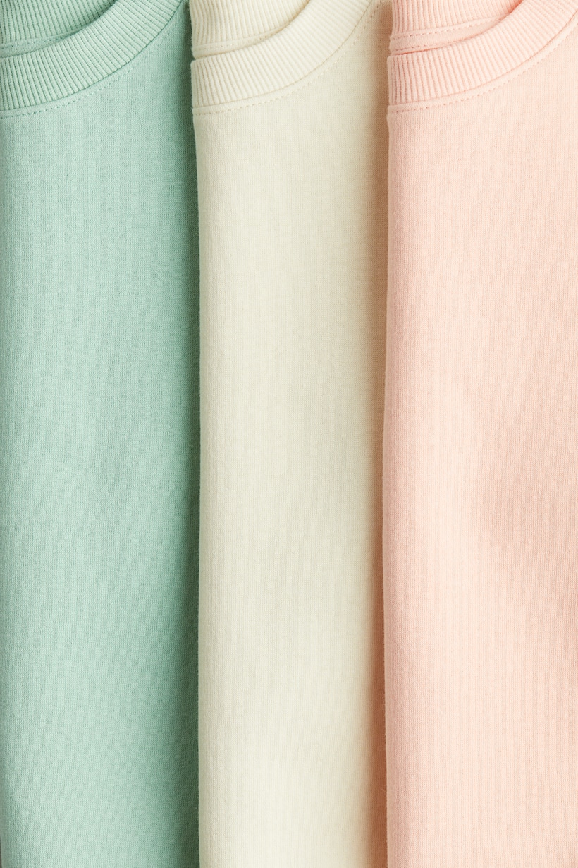 Peach/light green 3-pack Brushed-Inside Sweatshirts for kids - Regular ...