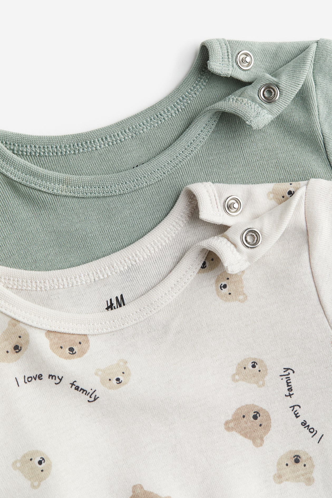 2-pack Long-sleeved Bodysuits - Beige/bears - Kids | H&M US