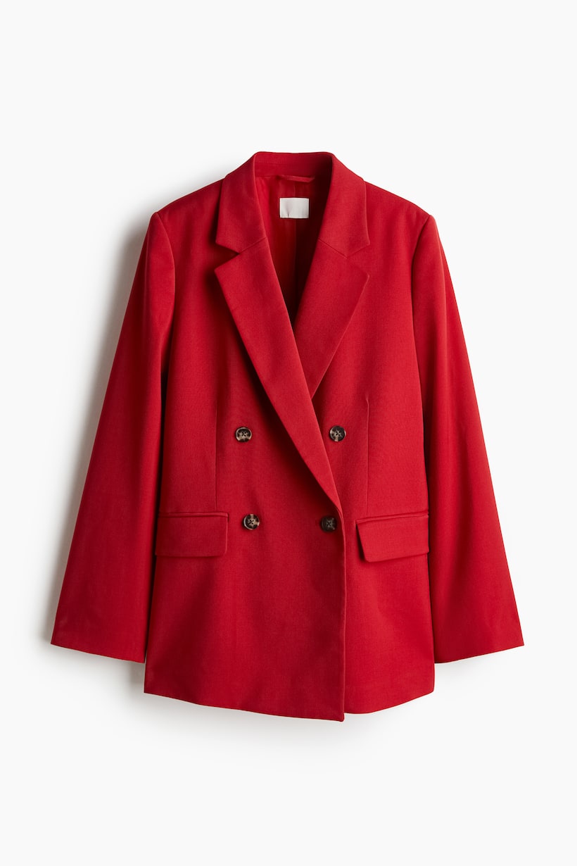 Double-Breasted Blazer - Red - Ladies | H&M US