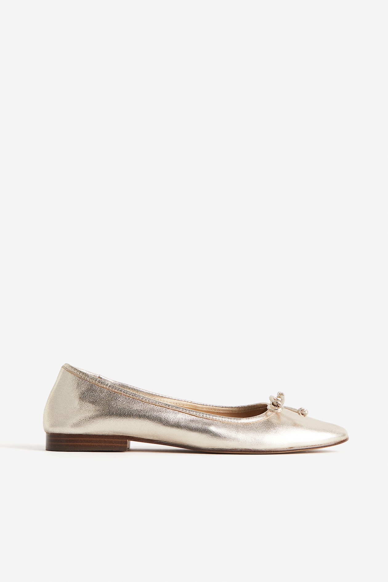 Women's Gold-coloured Leather ballet pumps | H&M GB