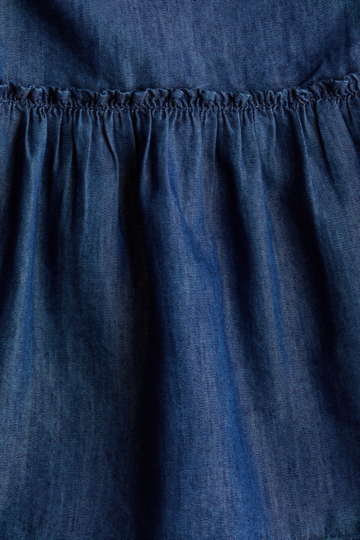 Frill-trimmed denim dress - Dark denim blue - Ladies | H&M GB