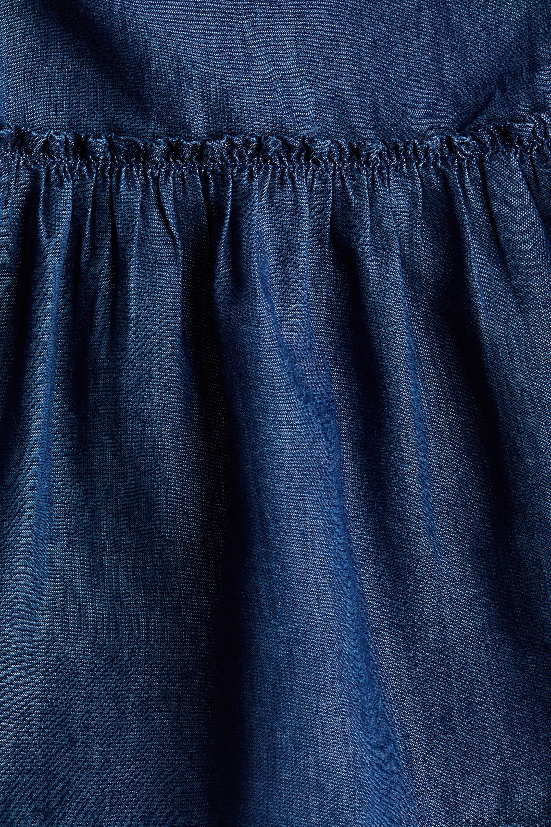 Frill-trimmed denim dress - Dark denim blue - Ladies | H&M IE