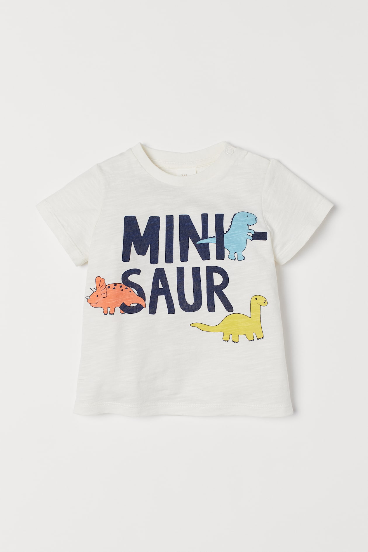 T-shirt en coton - Écru/minisaurus - ENFANT | H&M FR