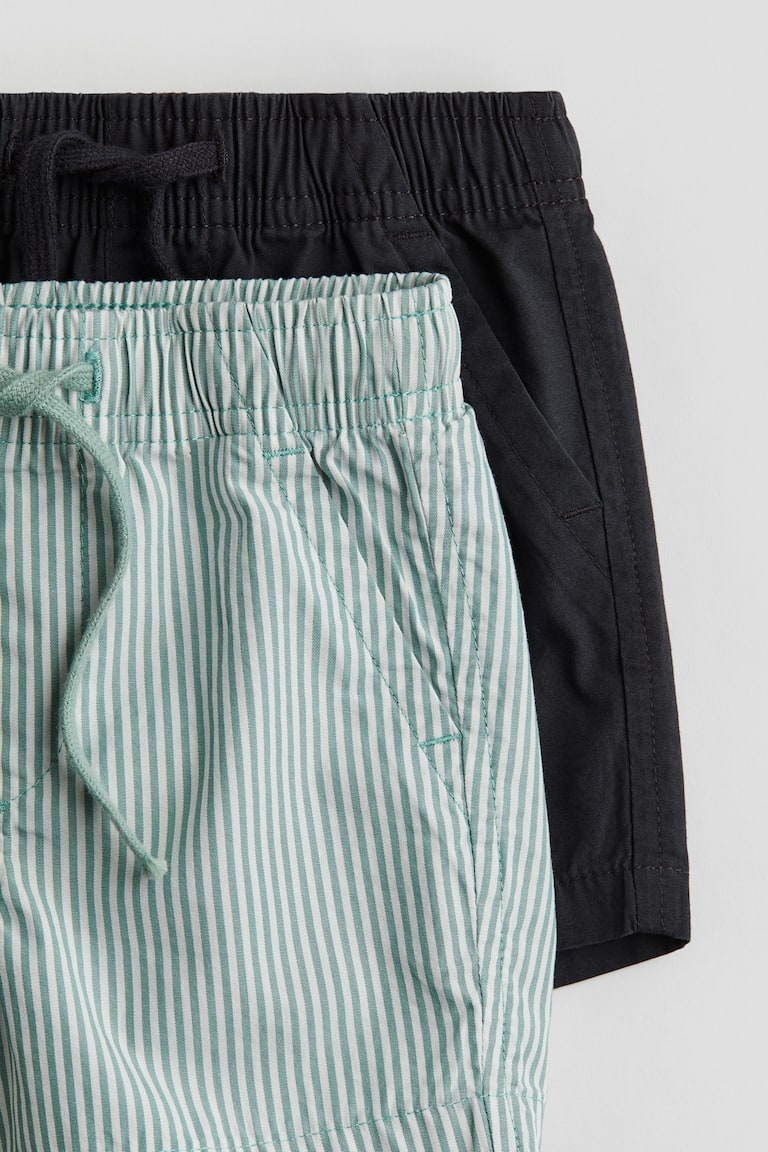 2-pack cotton shorts - Turquoise/dark gray - Kids | H&M US