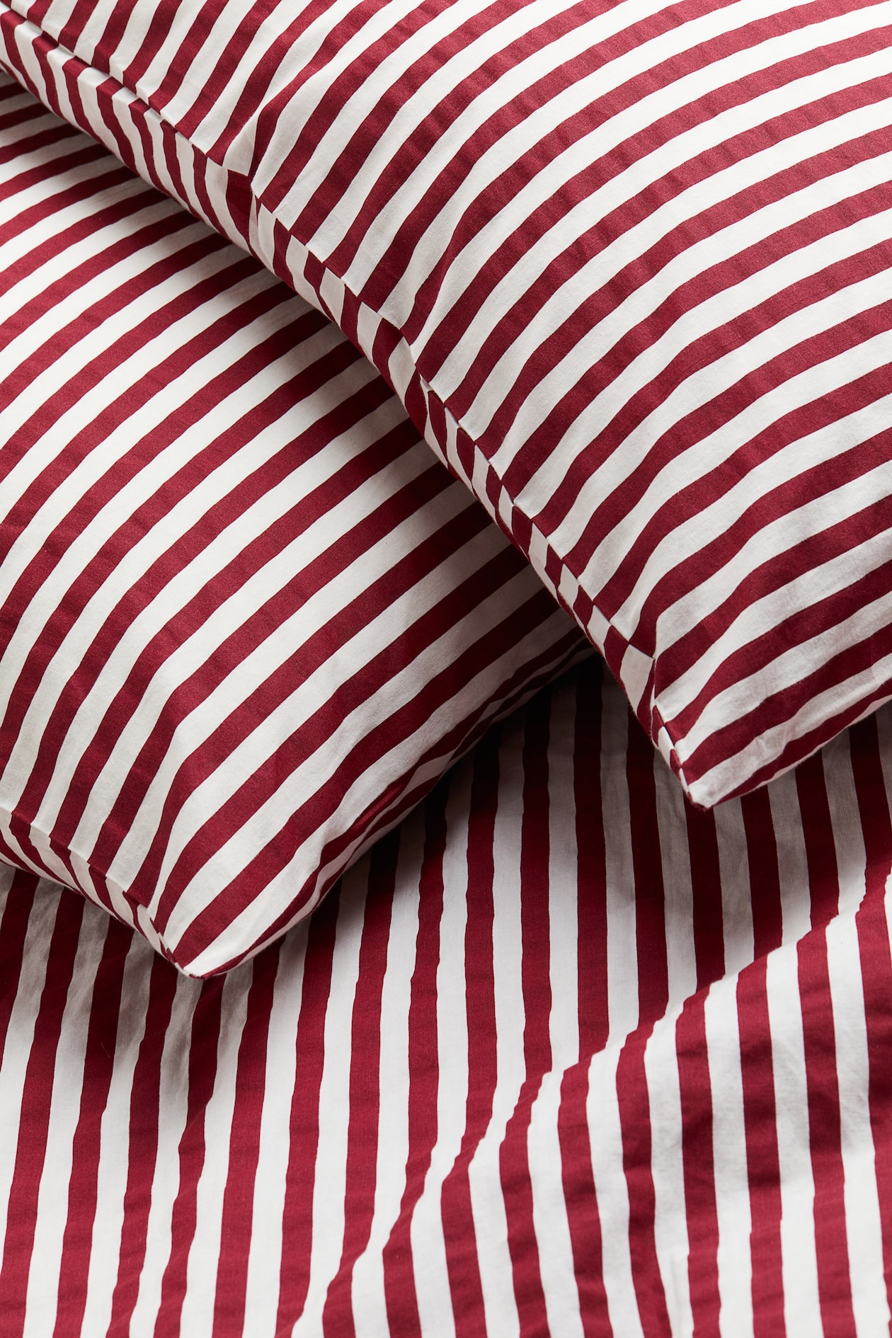 Cotton King/Queen Duvet Cover Set - Red/striped - Home All | H&M US