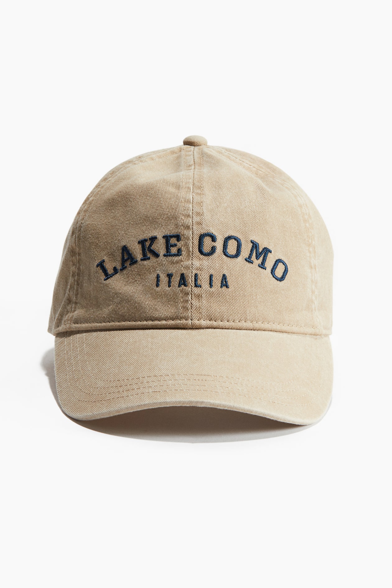 Women's Beige/Lake Como Embroidered-motif twill cap | H&M IN