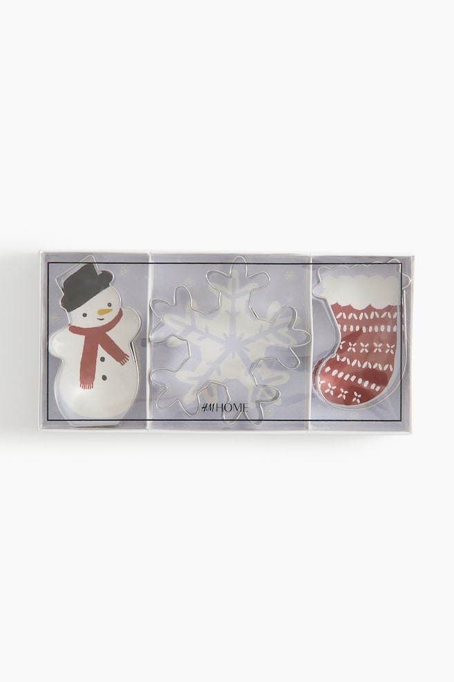 Lot de 3 emporte-pièces en métal - Argenté/bonhomme de neige - Home All ...