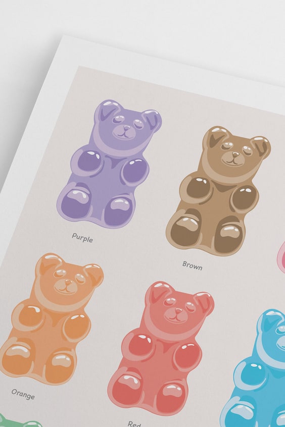 Gummy Bear Colours Poster - Blue/red/green - Postery - Home All | H&M GB