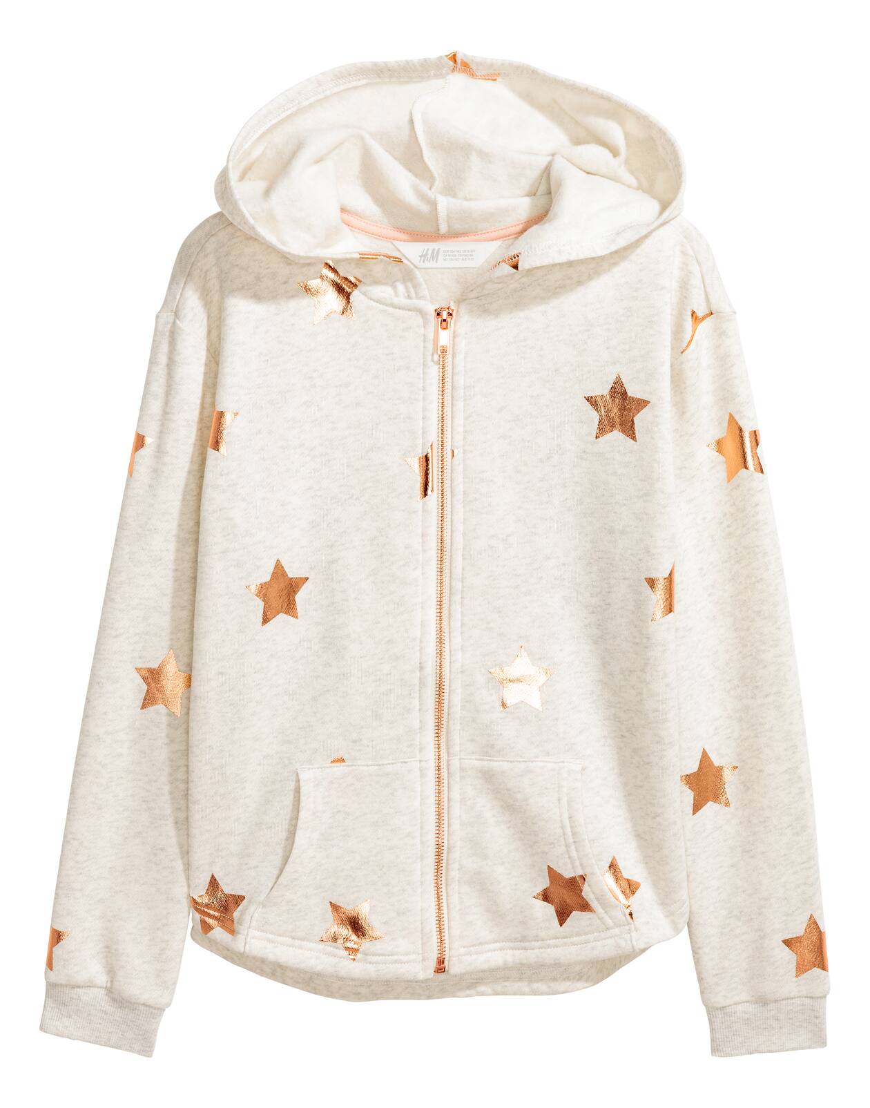 Munkjacka med tryck - Ljus gråmelerad - BARN | H&M SE