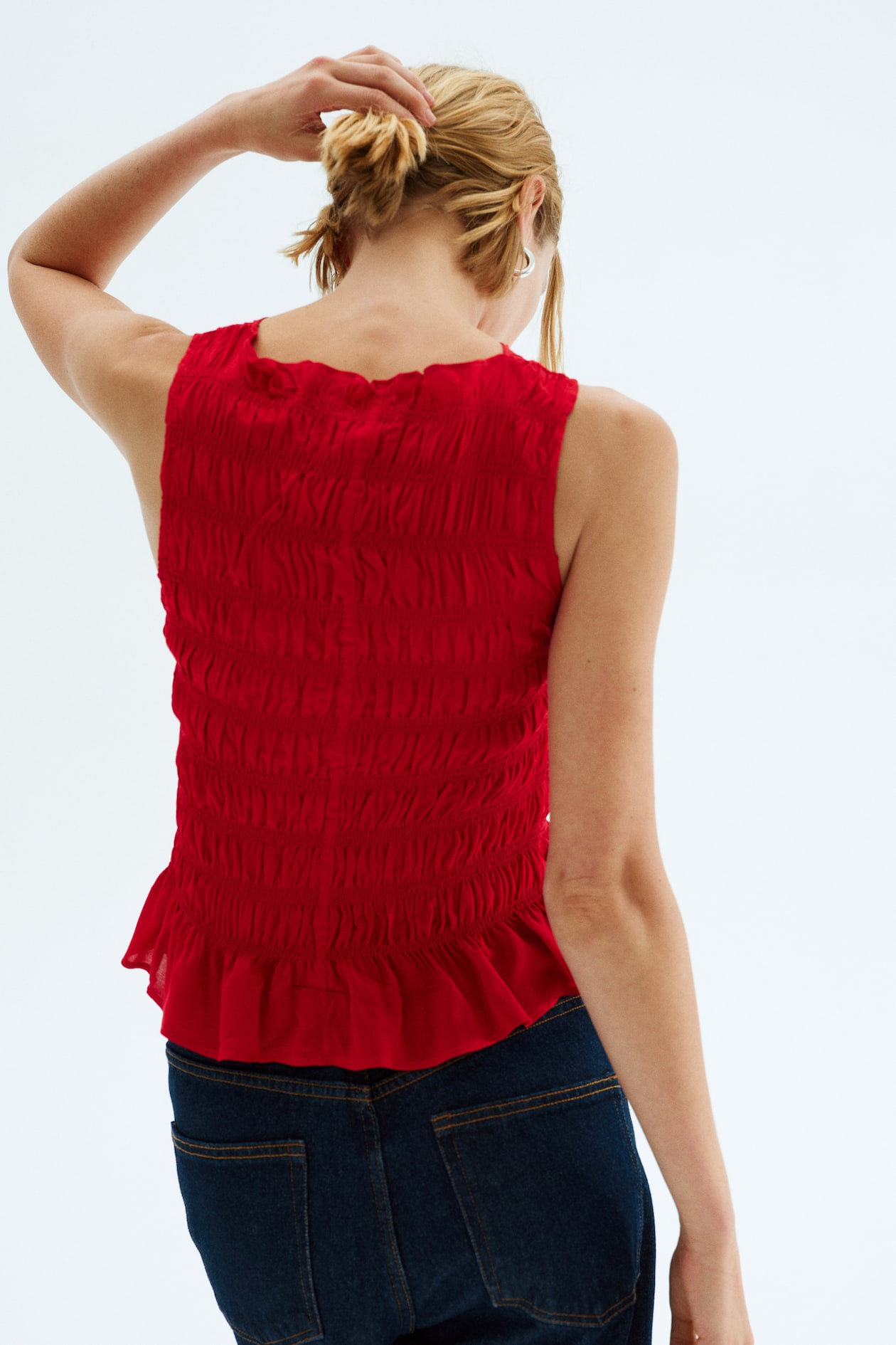 Women's Bright red Smocked top | H&M GB