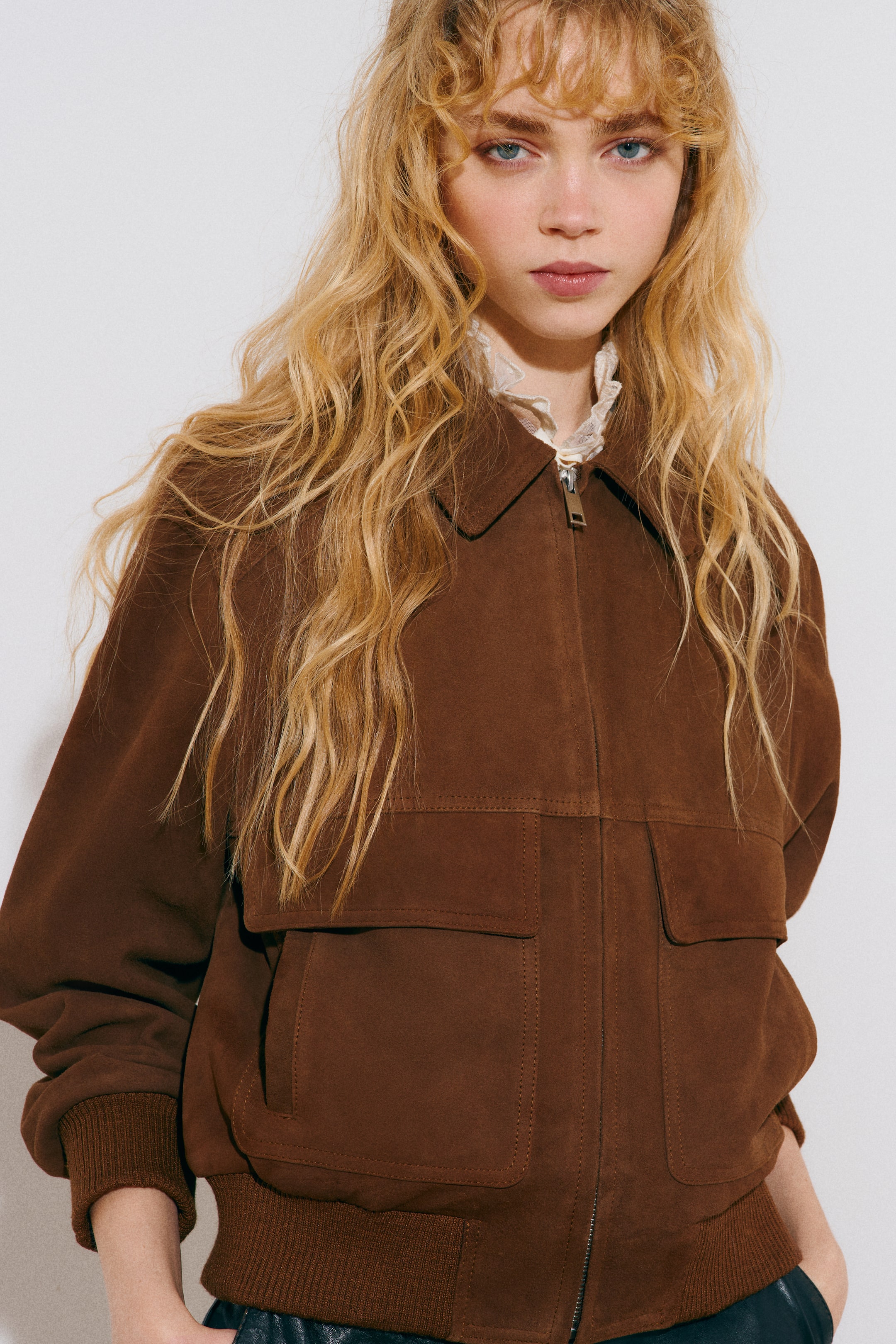 Women's Brown Suede jacket | H&M CA