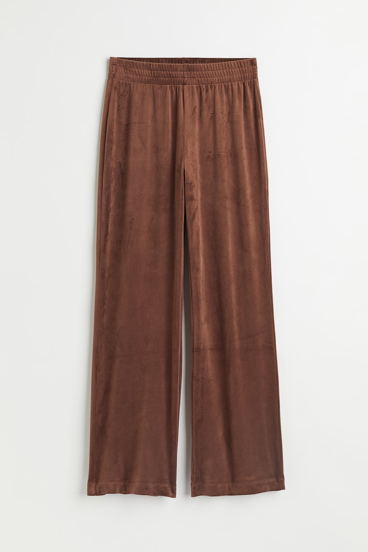Velour joggers - High waist - Long - Brown - Ladies | H&M GB
