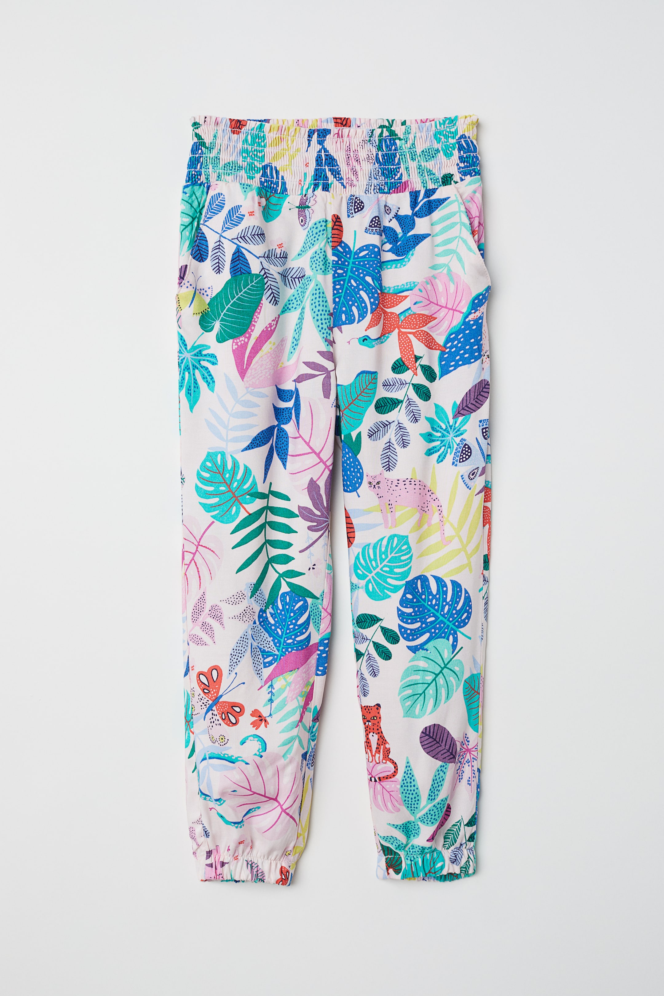 Patterned pull-on trousers - Light pink/Patterned - Kids | H&M IN