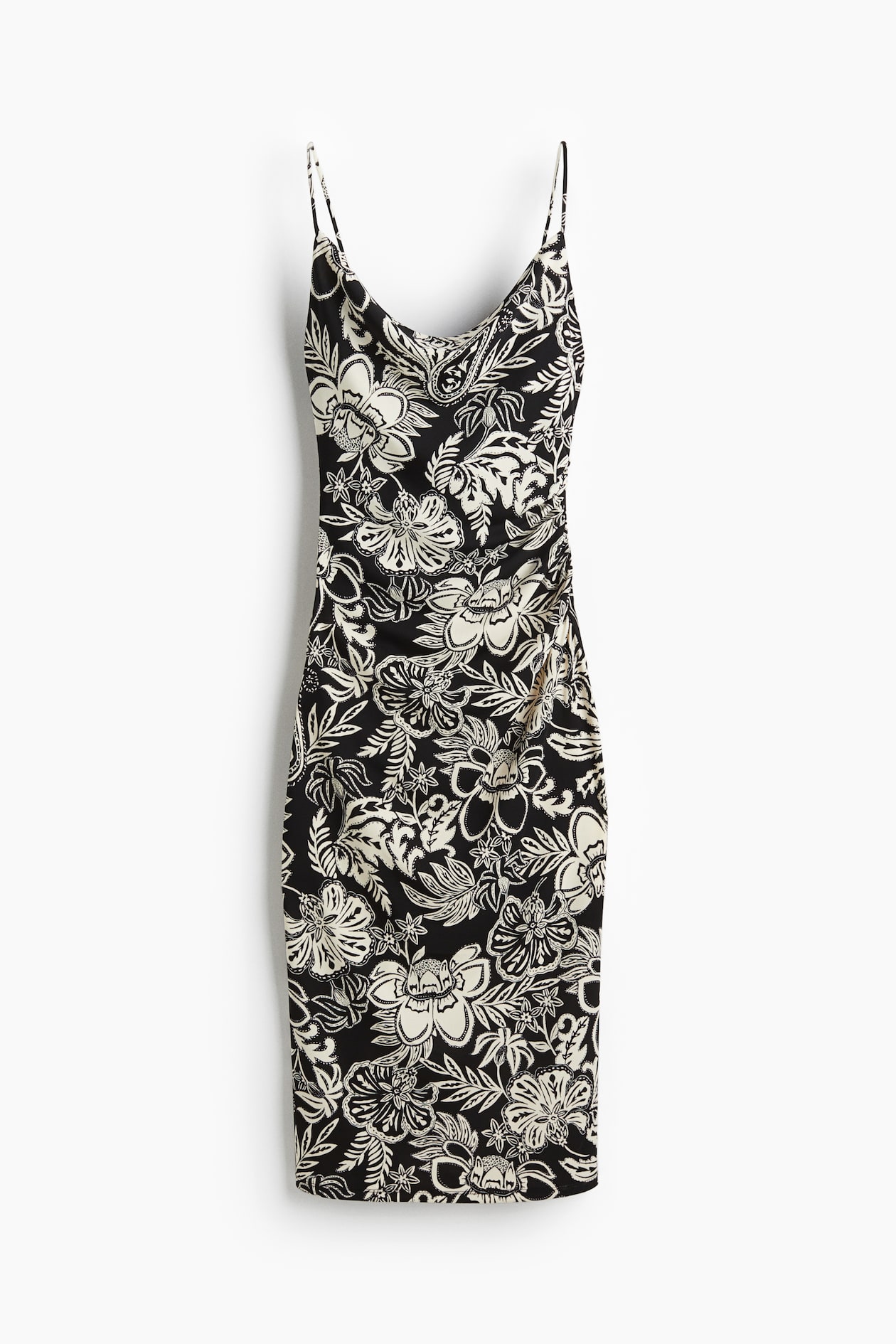 Women's Black/floral Interlock Strappy Dress | H&M CA