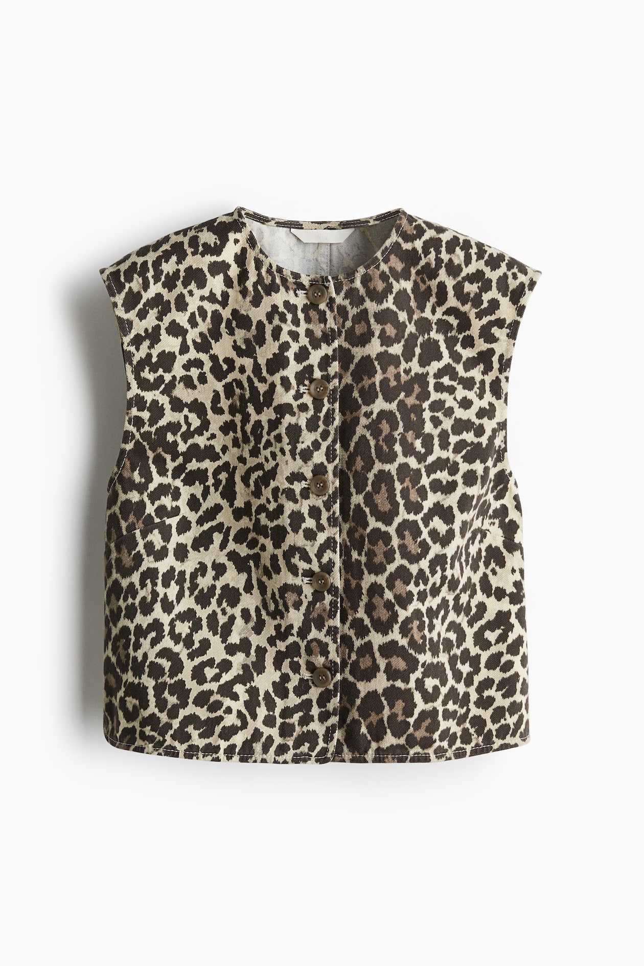 Women's Light beige/Leopard print Waistcoat | H&M IN