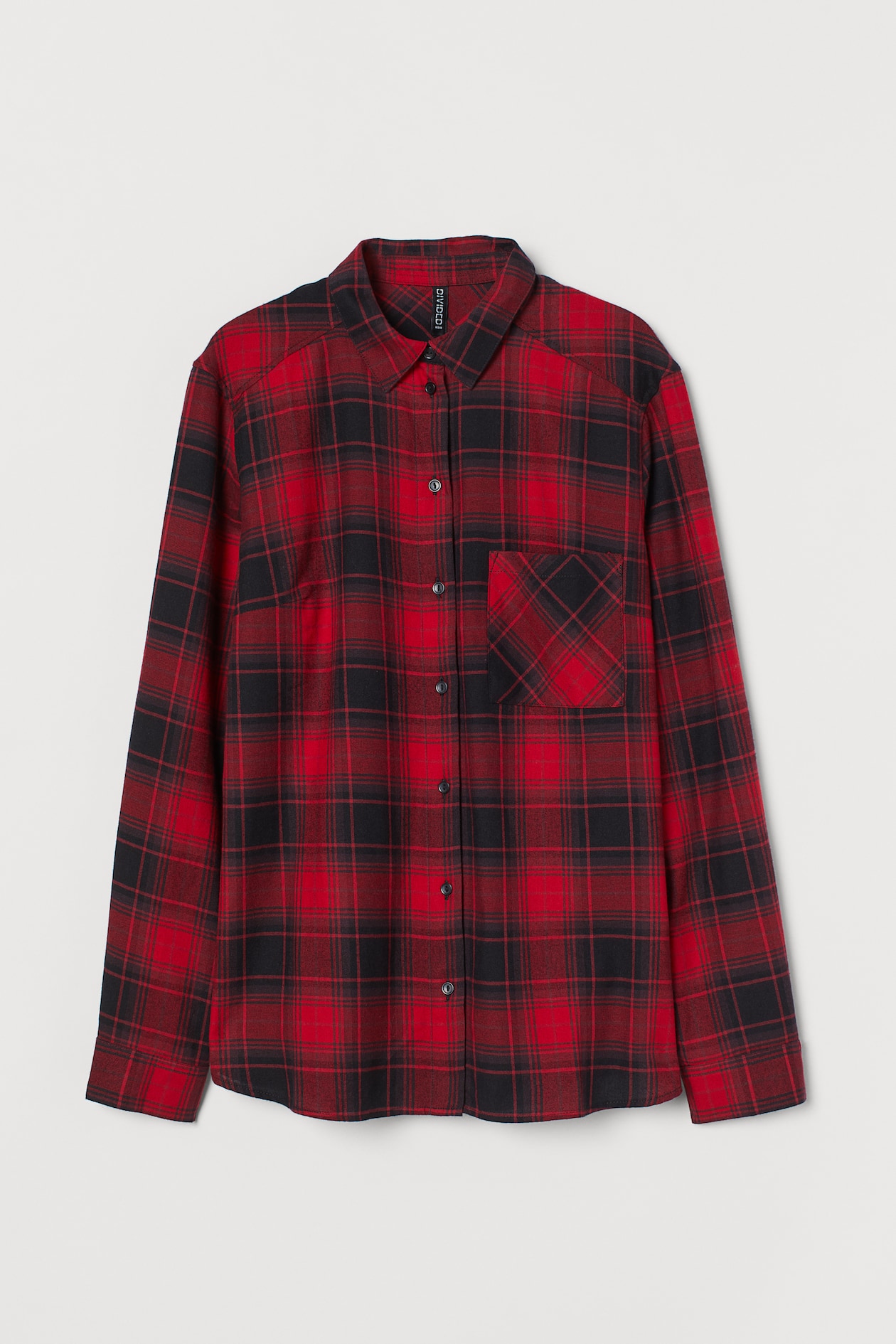 Cotton Shirt - Red/black checked - Ladies | H&M CA
