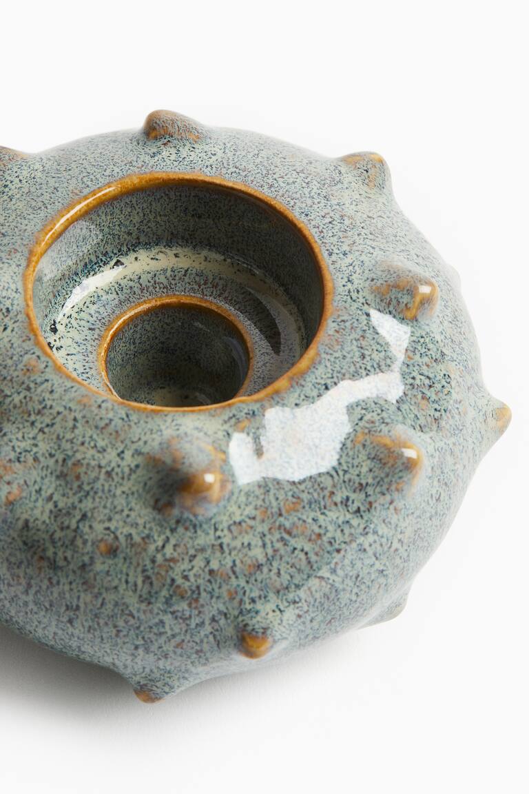 Turquoise Stoneware Candlestick at H&M Home | H&M US