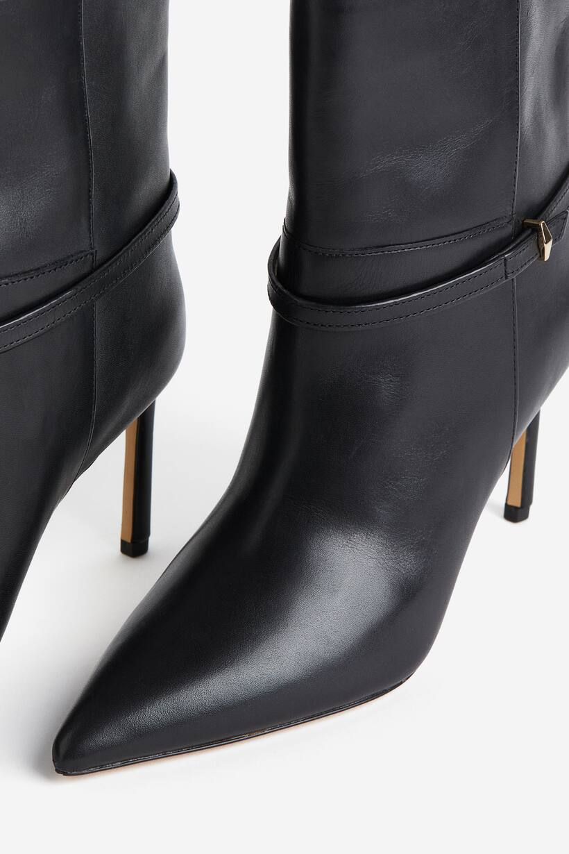 Women's Black Ankle-high leather boots | H&M GB