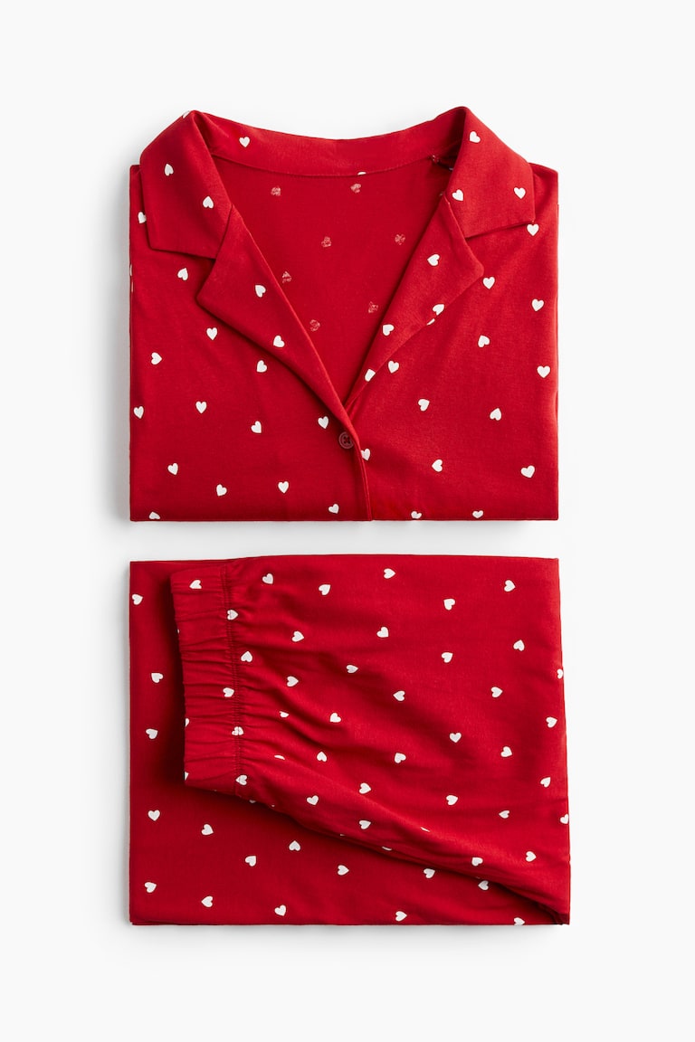 Patterned Jersey Pajamas - Red/hearts - Ladies | H&M US