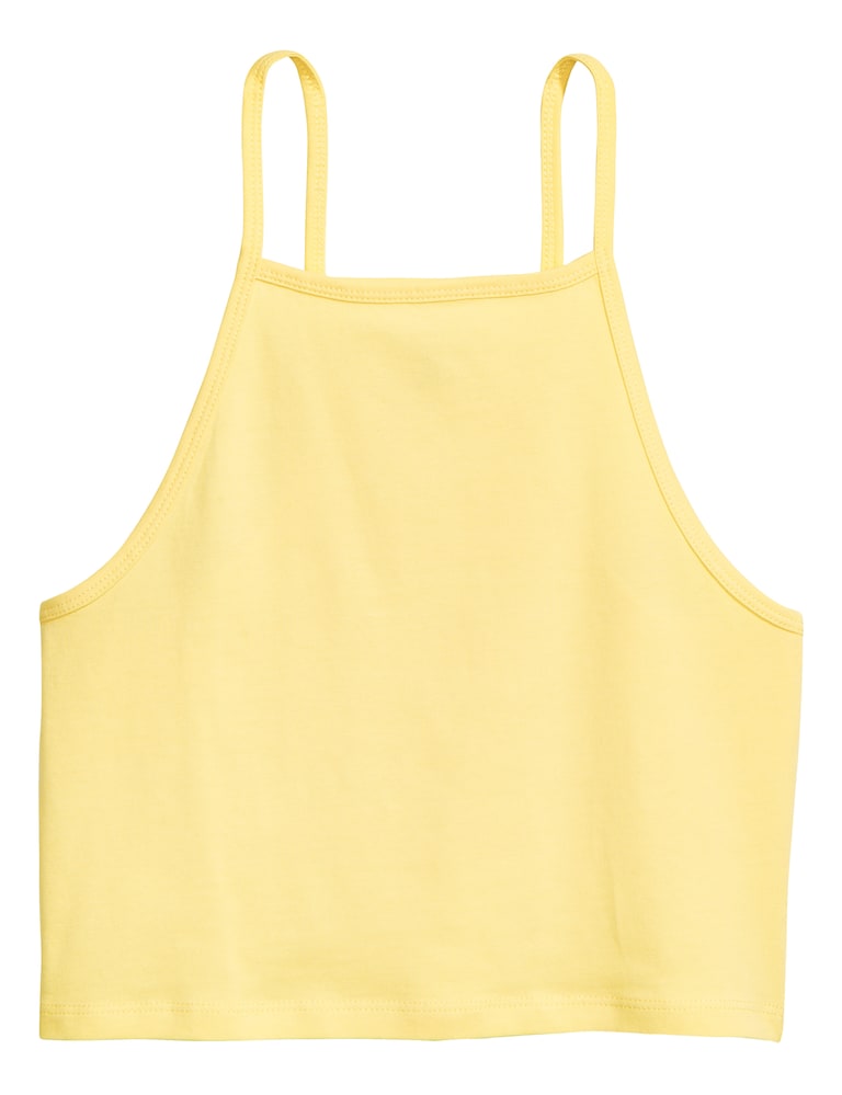 Women's Yellow Short strappy top | H&M GB