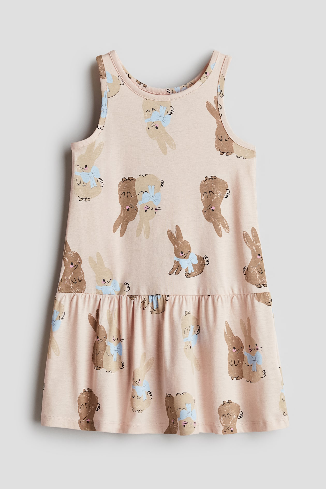Pink/rabbits Patterned Jersey Dress for kids | H&M US