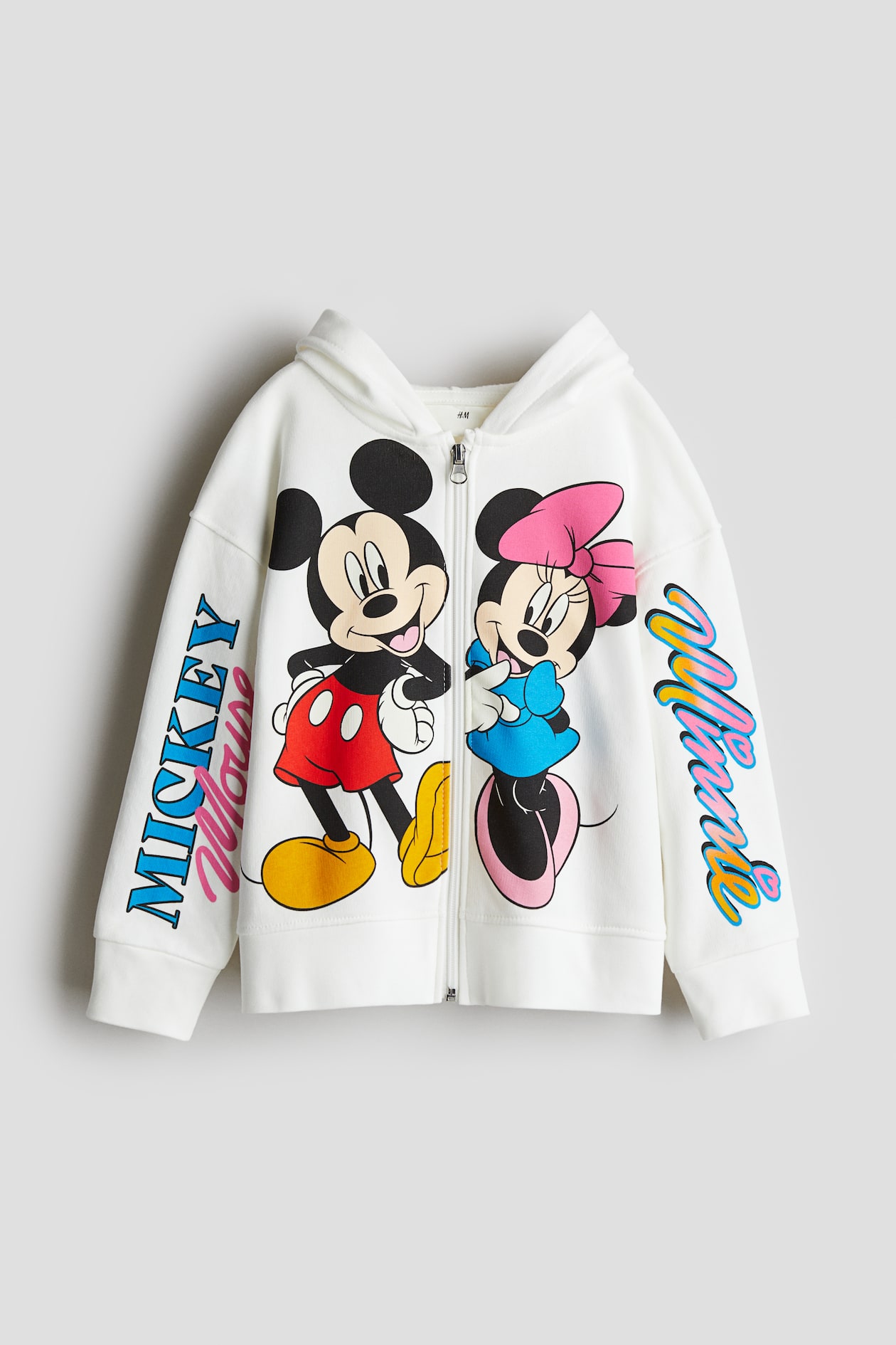 Hanorac cu fermoar și imprimeu - Alb/Mickey Mouse - COPII | H&M RO