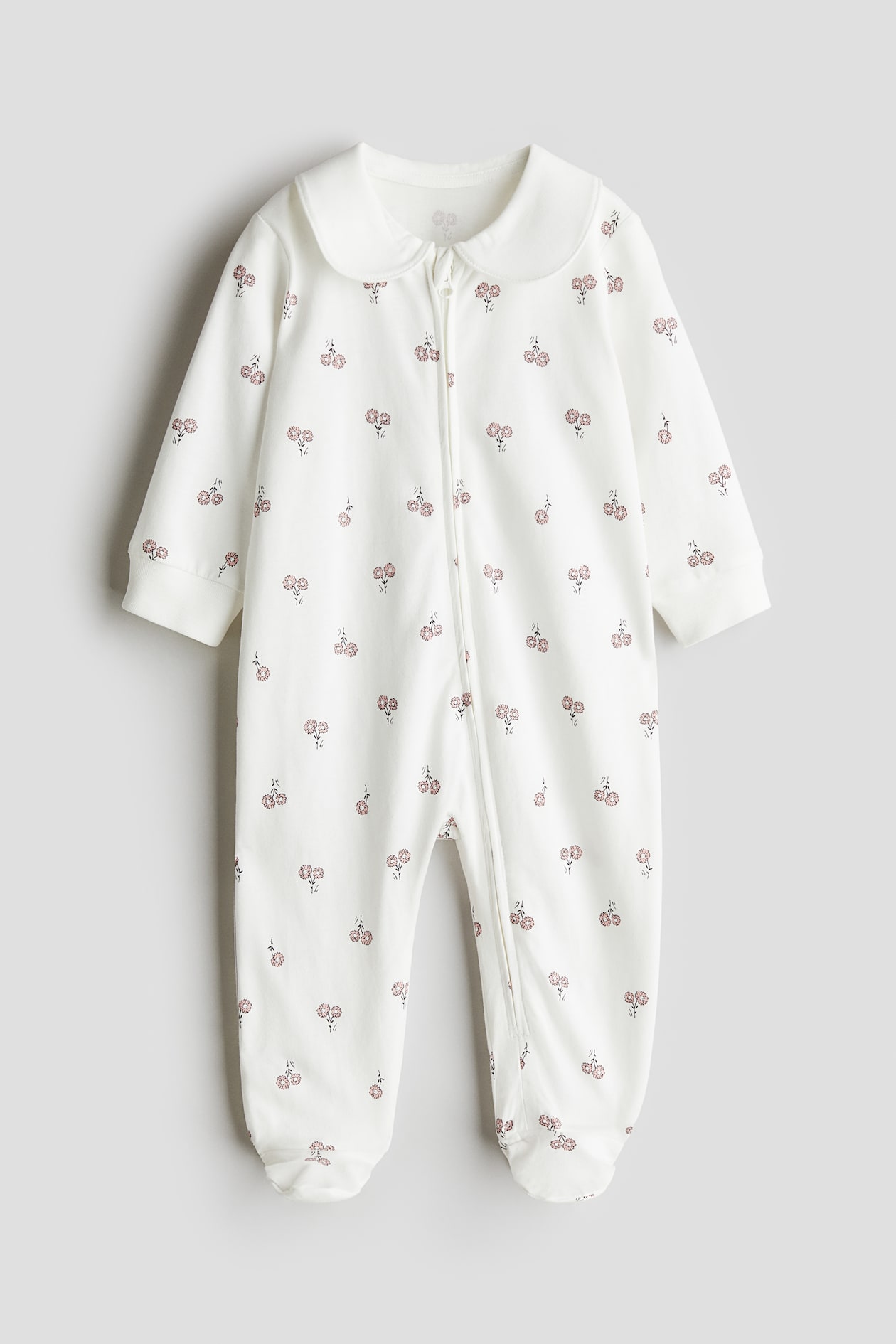 Pigiamino con colletto e cerniera - Bianco/fiori - BAMBINO | H&M IT