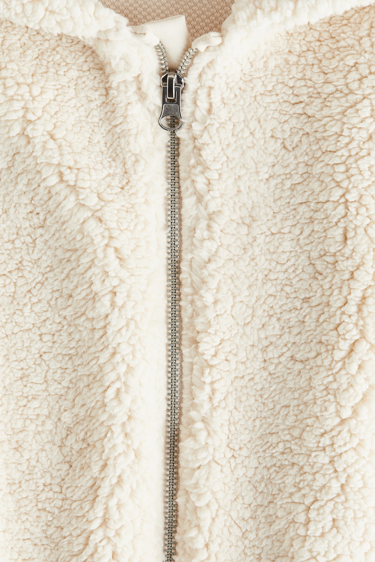 Light beige Teddy zip-through hoodie for kids | H&M IN