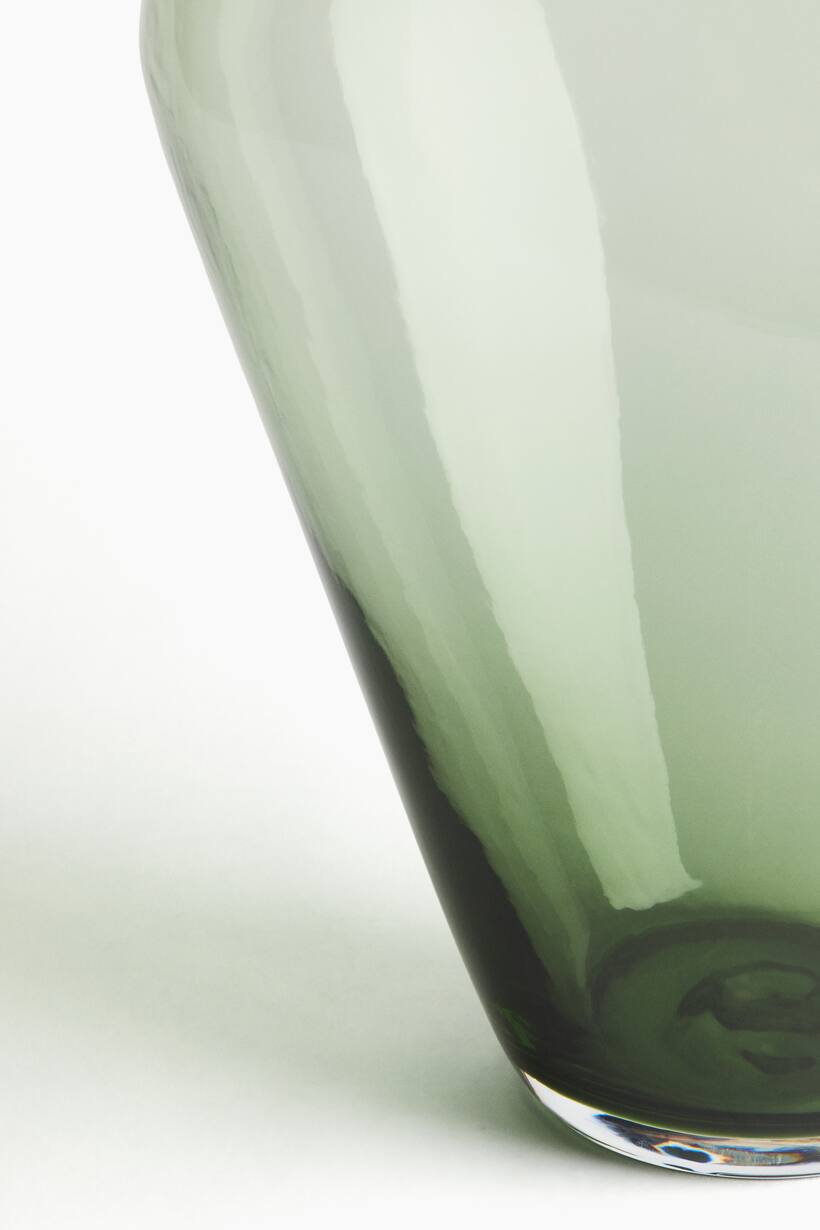 Green Extra-large asymmetrical glass vase at H&M Home | H&M GB