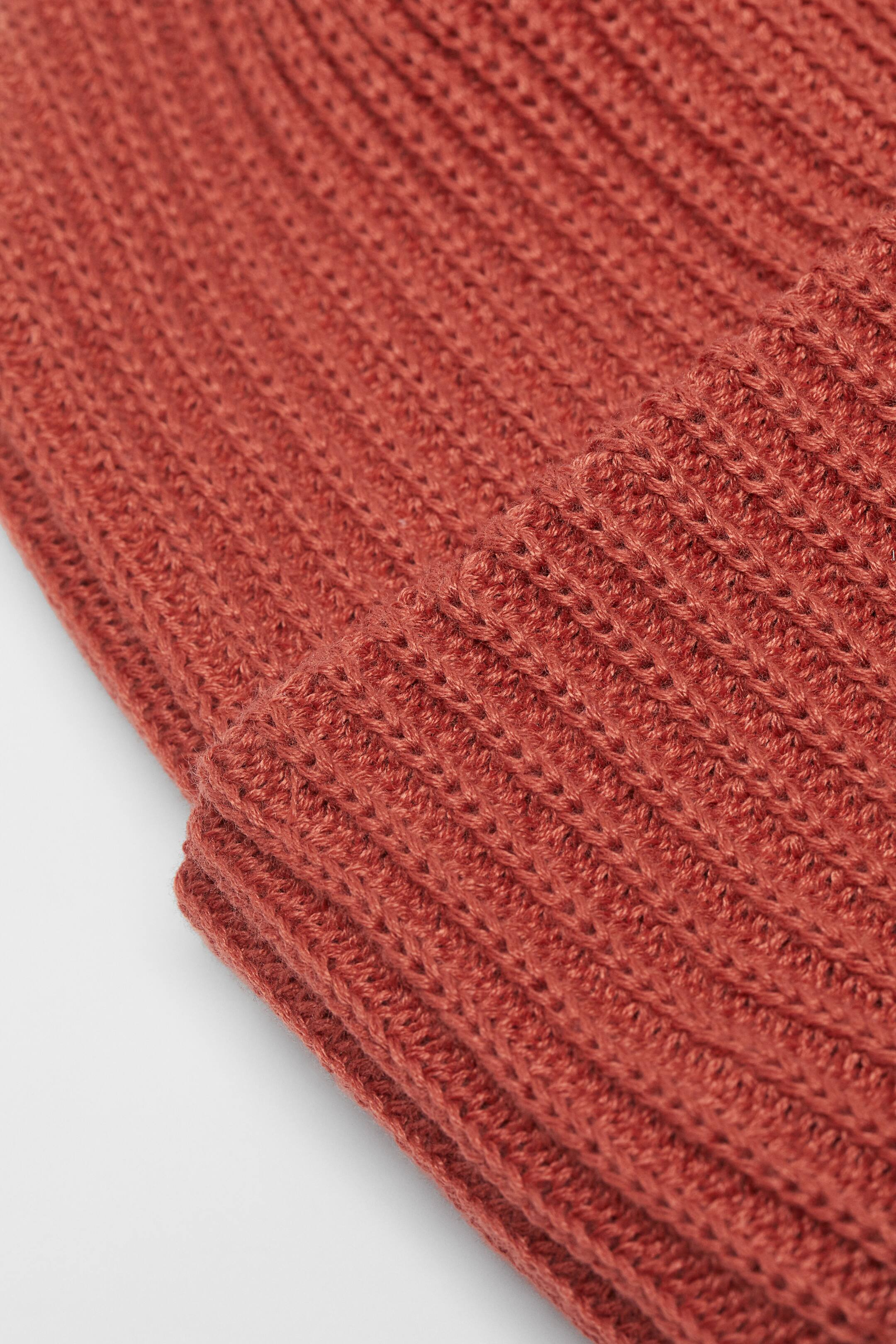 Rib-knit hat - Brick red - Kids | H&M GB