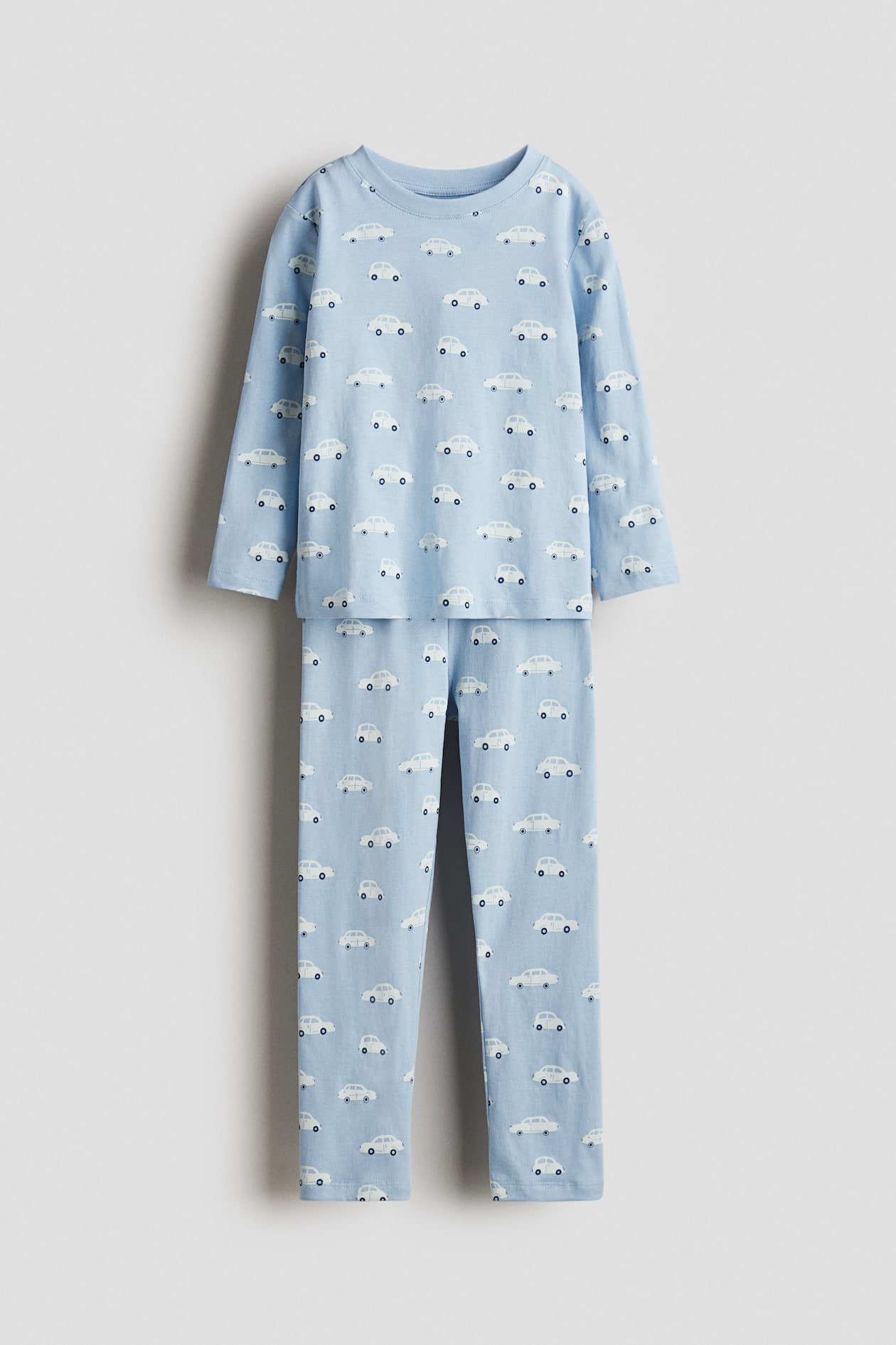 Patterned jersey pyjamas - Light blue/Cars - Kids | H&M IN