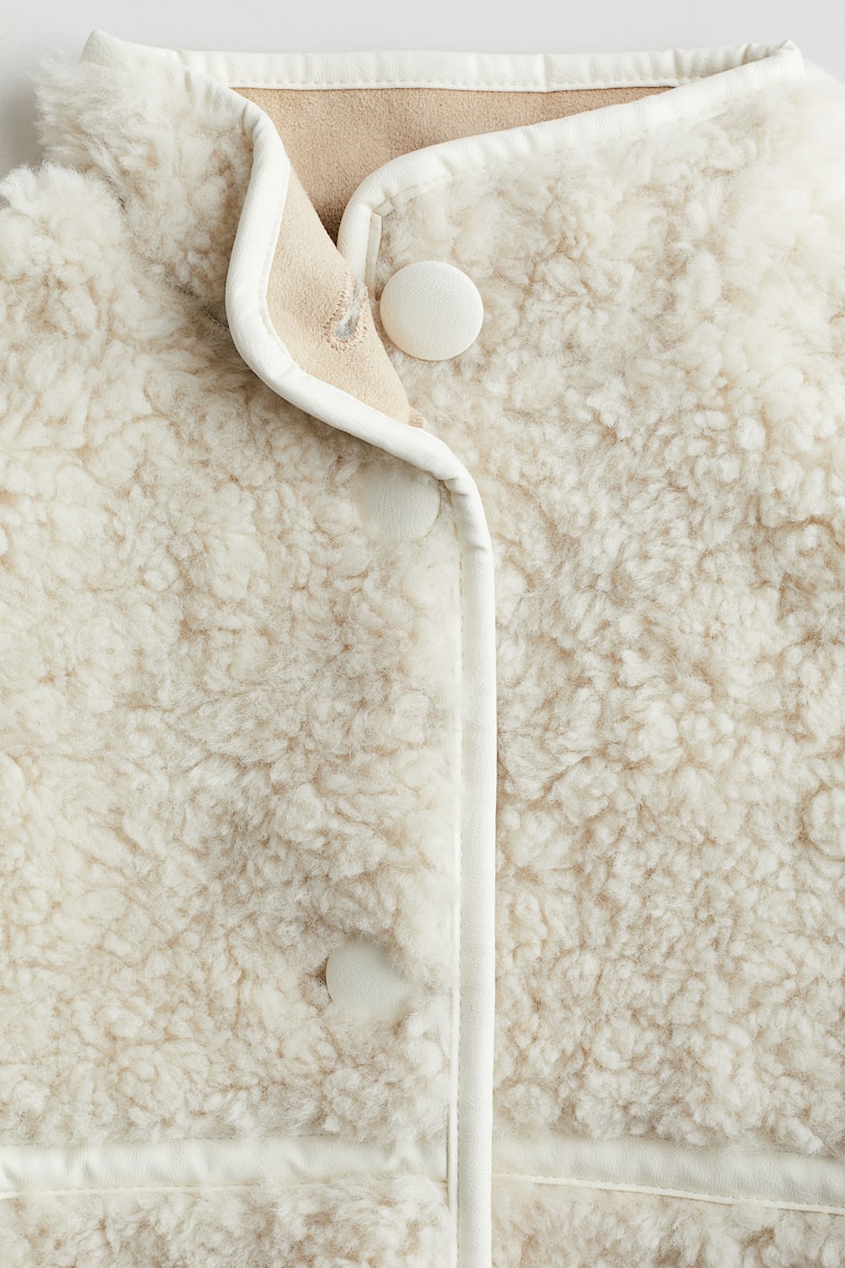 Cream Fluffy Jacket for kids | H&M US