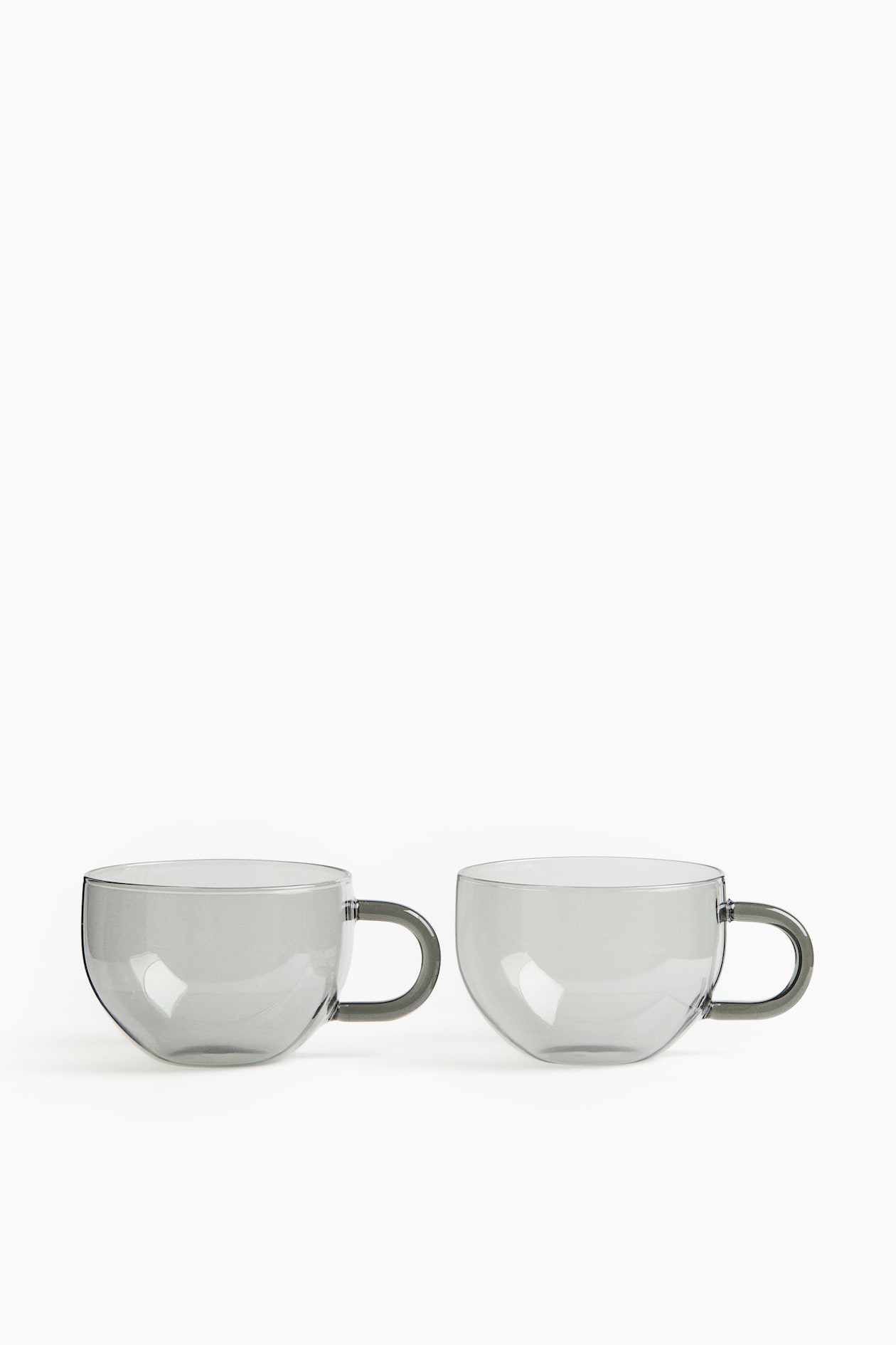 2-pack glass mugs - Grey - Home All | H&M IN