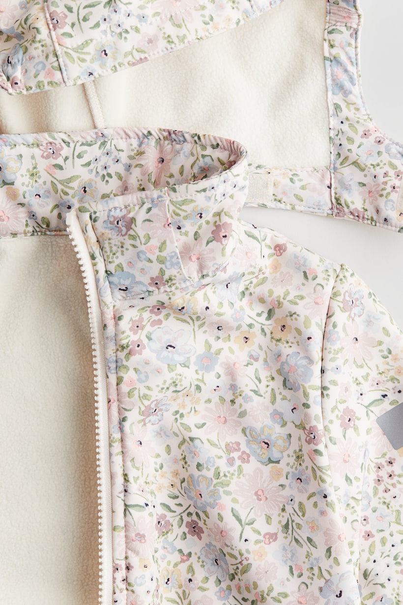 Water-resistant Softshell Jacket - Light beige/floral - Kids | H&M US