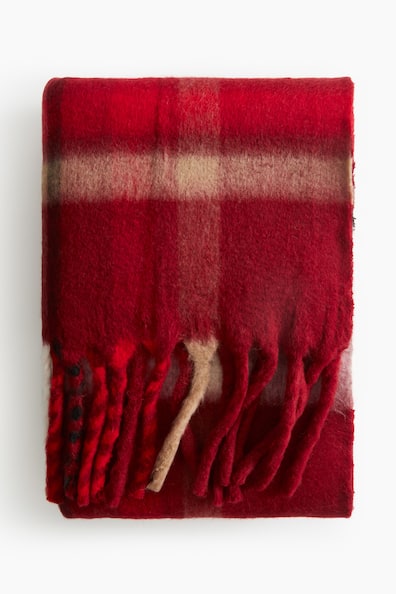 Patterned Throw - Red/plaid - Home All | H&M US