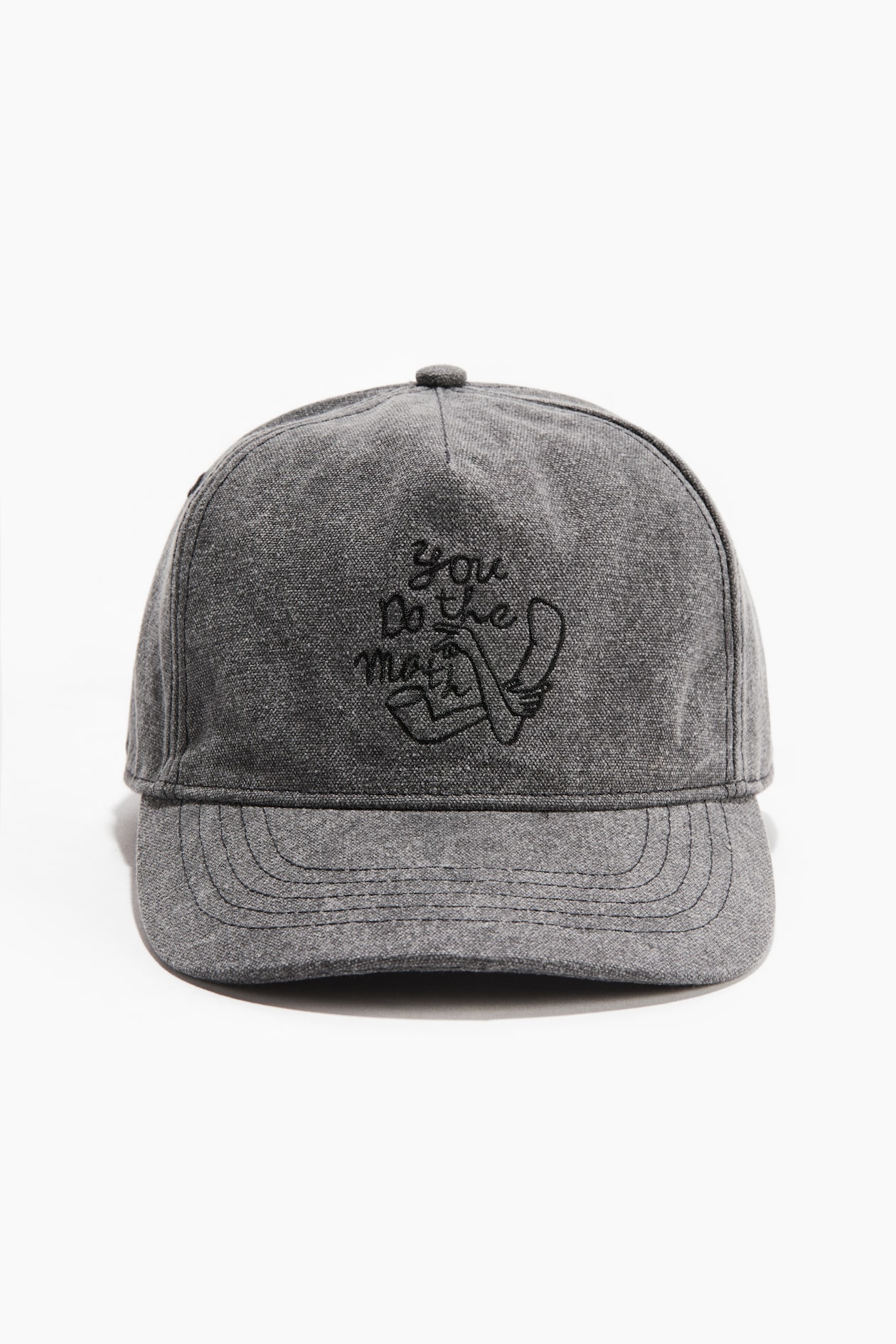 Cotton twill cap - Grey/You Do The Math - Men | H&M IN