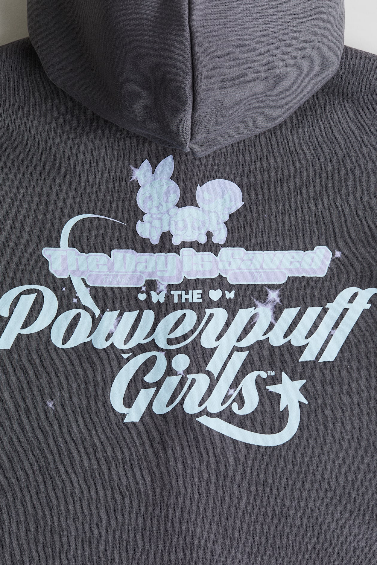 Grey/The Powerpuff Girls Cropped print-detail hoodie for kids | H&M GB