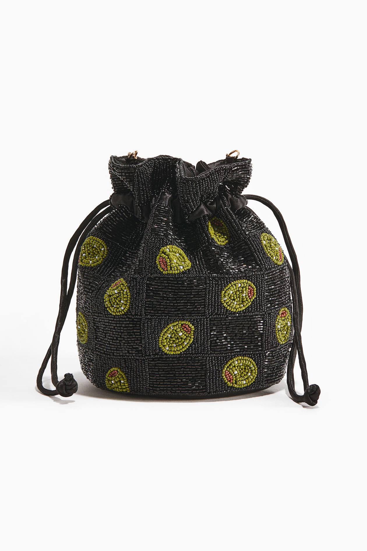 Women's Black/Olives Embellished bucket bag | H&M IN