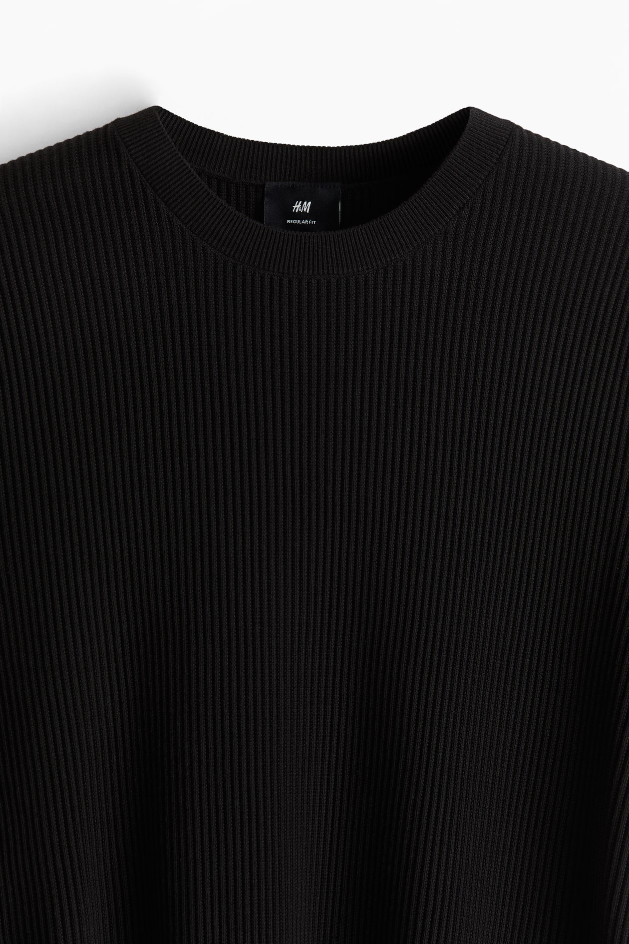 Regular Fit Rib-Knit T-shirt - Black - Men | H&M US